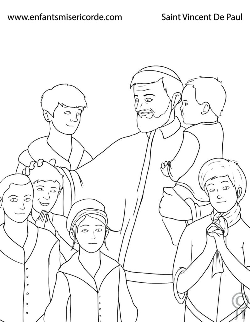 Saint Vincent Depaul Coloring Page Sketch Coloring Page